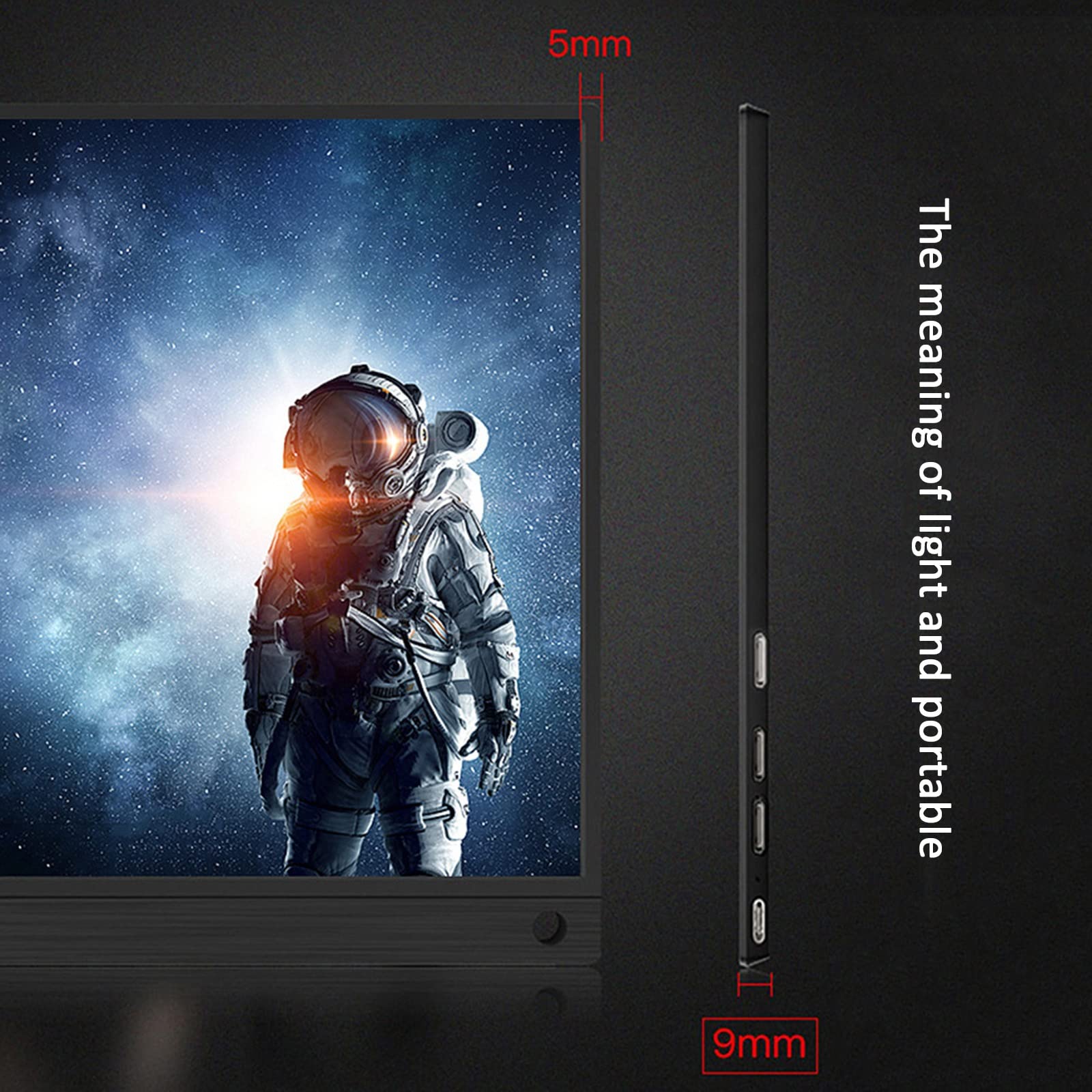 External Portable Display, 15-inch Large Screen, Hdmi Ultra-Thin Portable Display, 1080P High-Definition, Free Leather Case