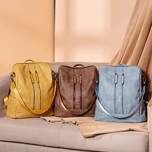 CLUCI Womens Backpack Leather Fashion Travel Casual College Work Backpack Detachable Ladies Covertible Shoulder Bag