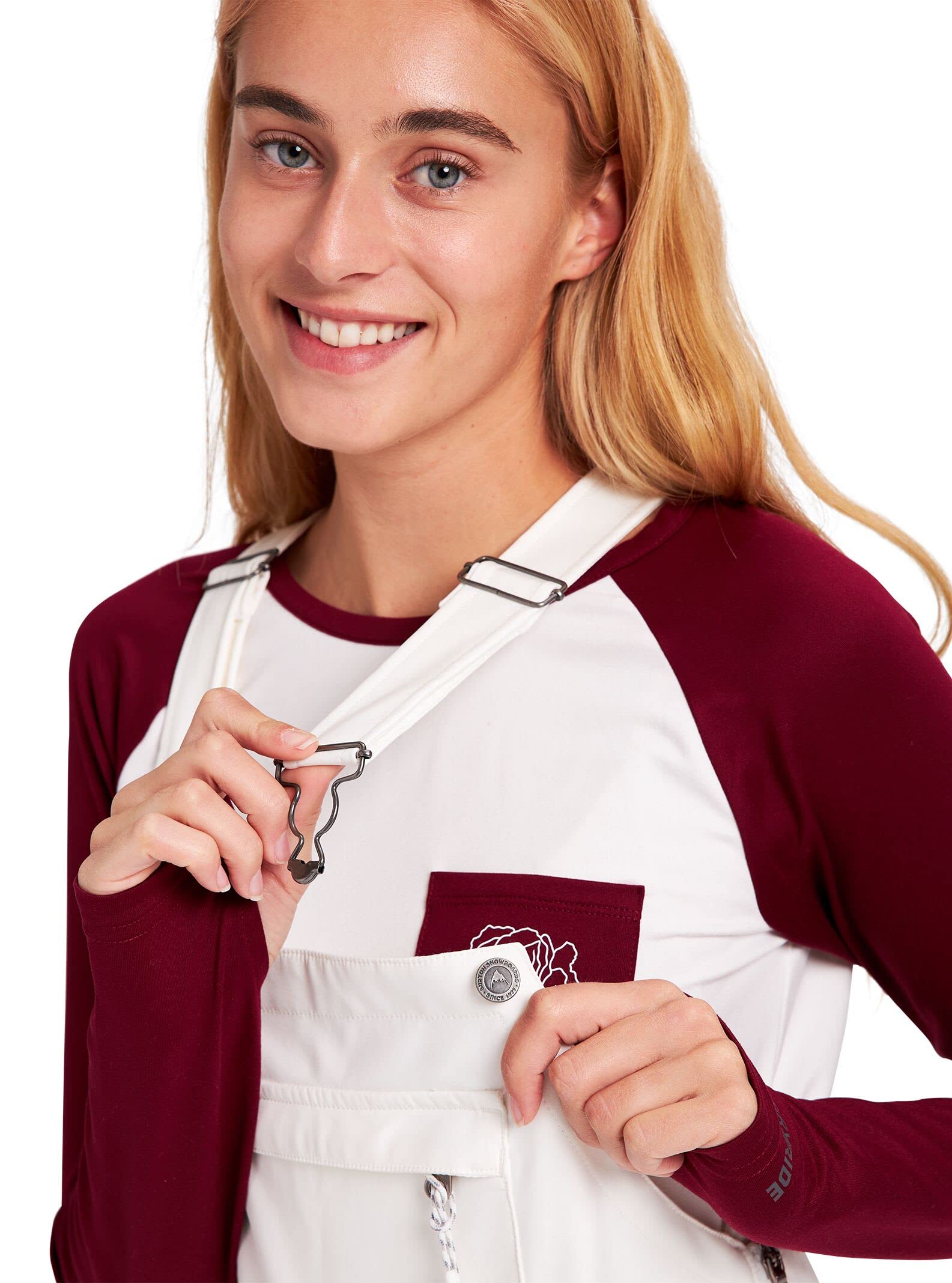 Burton Women's Standard Avalon Bib-Softshell, White, Large