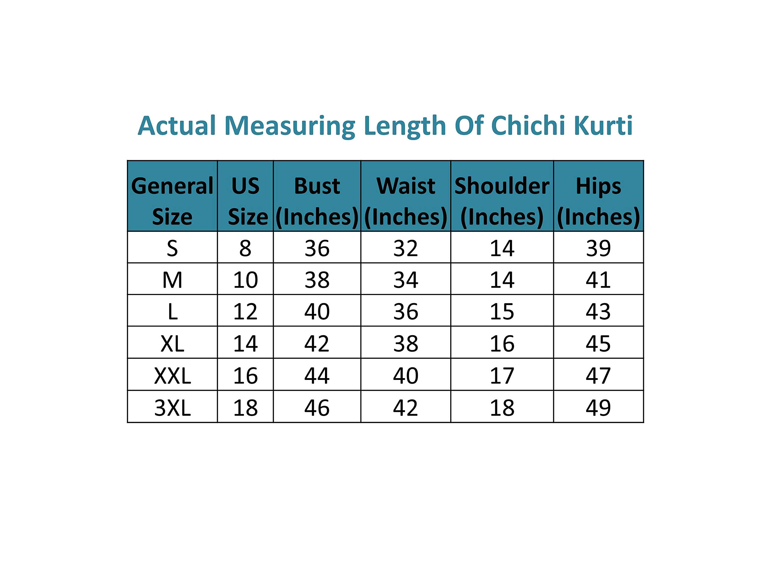 Chichi Women's Indian Embroidered Rayon Kurti Top, Royal Blue, XX-Large