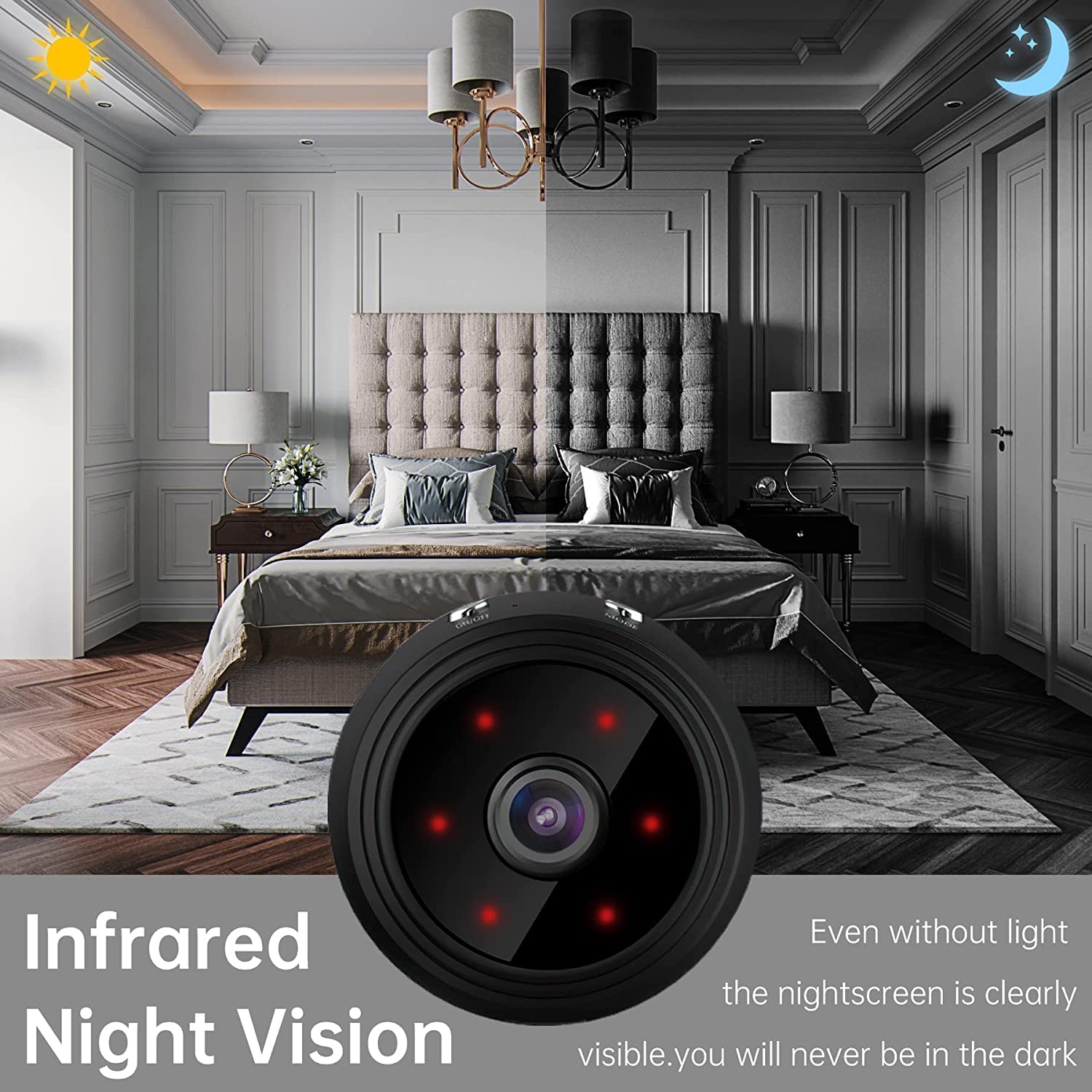MDGLSYEE SHPTDJTIC Wireless Security Camera Mini Camera Outdoor/Indoor with Audio, Home Surveillance Camera, 1080P IP HD Build-in Battery 350mah,Infrared Night Vision, HDWIFI(3-Pack)