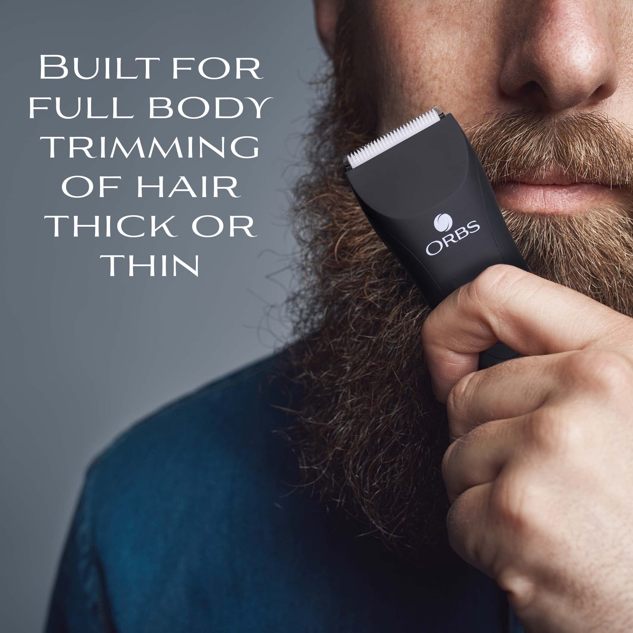 Orbs™ Electric Trimmer for Men, Premium Ball Trimmer/Shaver for Men, Waterproof Groin and Body Shaver Groomer, Replaceable Ceramic Blade Heads,100 Min Battery Life