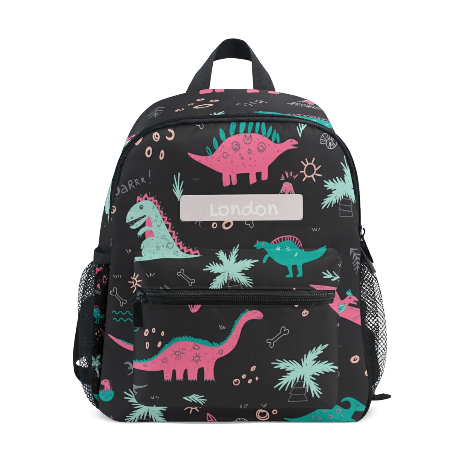 OREZI Custom Kid's Name Toddler Backpack,Personalized Backpack with Name/Text Daycare Bag,Customization (Childish Pink Dinosaur) Nursery Bag Preschool Backpack Baby Diaper Bag, toddler bag