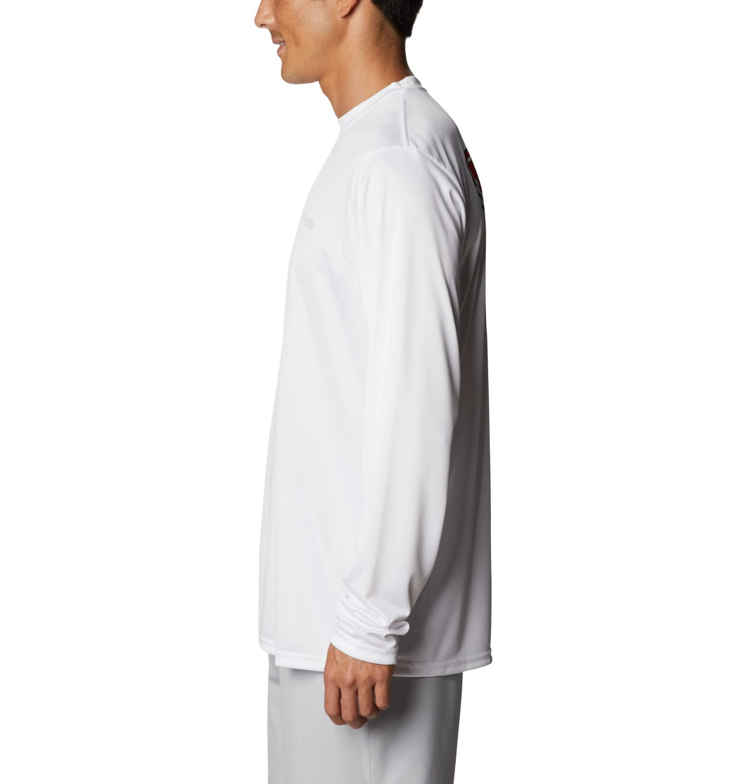 Columbia Men's Terminal Tackle PFG State Triangle LS, White/Fl Flag, 5X Tall