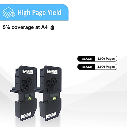 LAIPENG Compatible TK-5242 TK5242 Toner Cartridge 4000 Pages for Kyocera ECOSYS P5026cdn P5026cdw M5526cdn M5526cdw Laser Printers TK 5242(Black x 2)