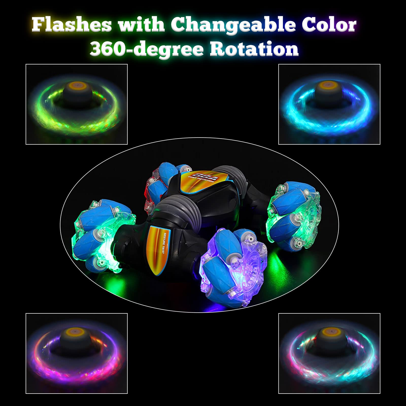 Remote Control Car,Gesture Sensing Car Hand Remote Controlled Car Stunt Crawler Double Sided Rotating 360 Rotating 2.4 GHz Remote Control Car Toy for Girls Boys
