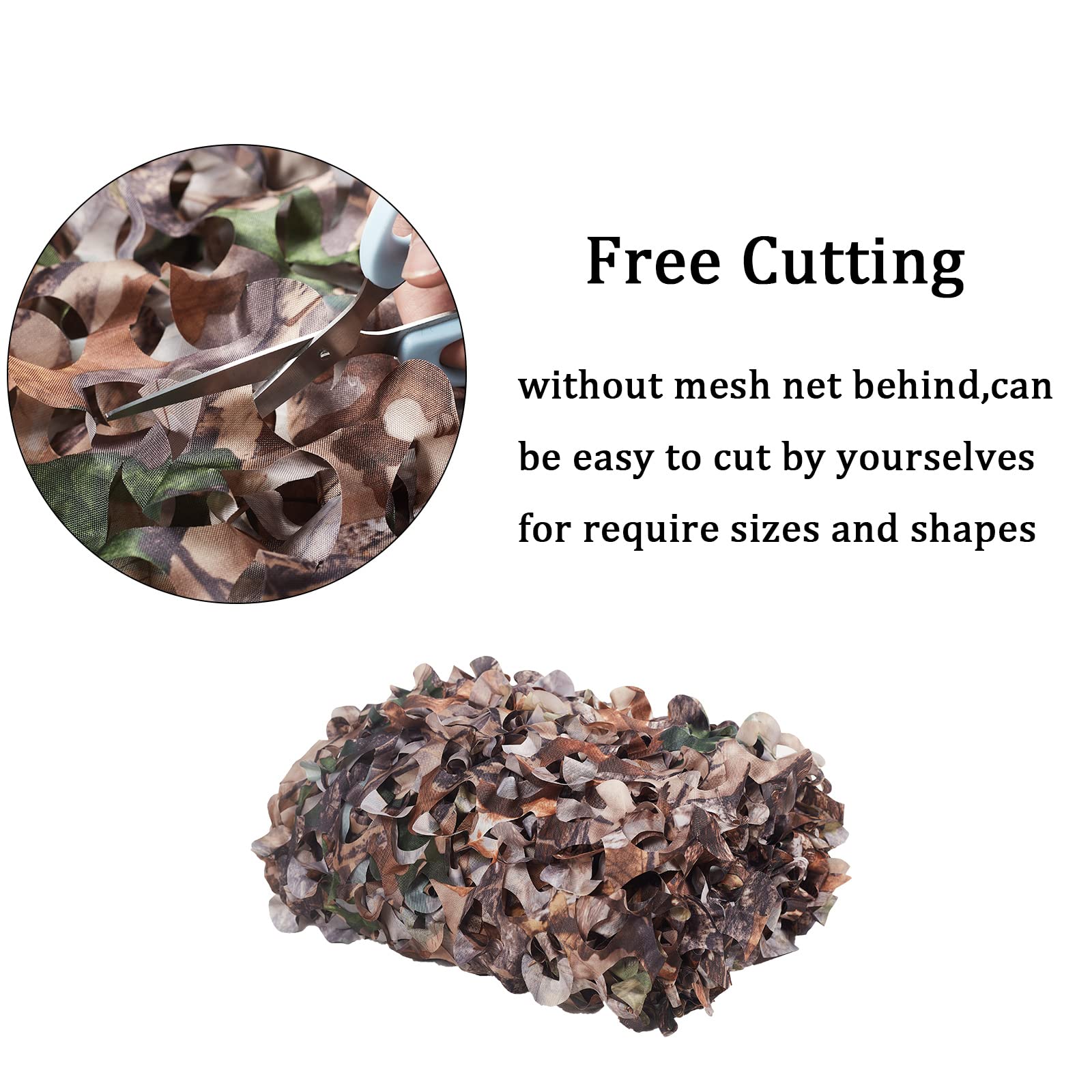Camo Netting, Bulk Roll Camouflage Netting Desert Army Camo 5 x 6.56 ft, Military Hunting Mesh Nets Free Cutting for Hunting Blind Sunshade Shooting Theme Party Decoration