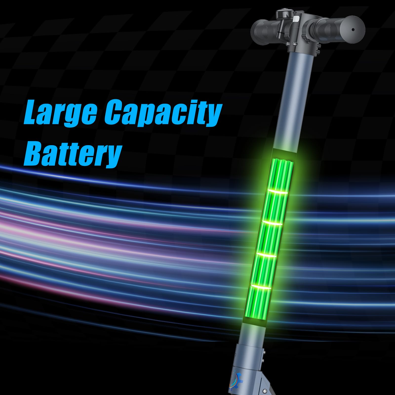 Caroma Electric Scooter 250W(400W Peak), Max 15.5 Miles Range & 15 MPH, 6.5" Solid Tire, Foldable Electric Scooter for Aduls & Kids, Commuting E Scooter for Adults with Braking System (Matte Blue)