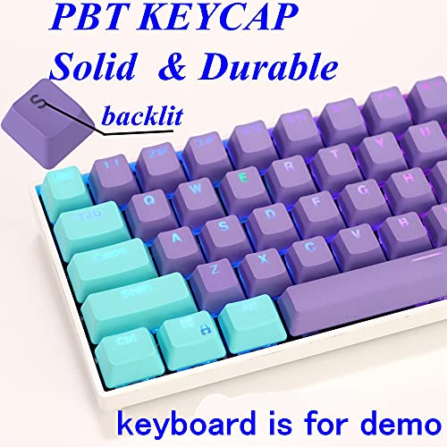 Mosptnspg CJXSP PBT 61 Keycaps 60 Percent, Gaming Keycaps OEM Profile Backlit Keycap Set for 60 Percent Cherry MX Mechanical Keyboard GK61 ,Only keycaps (Zilian)