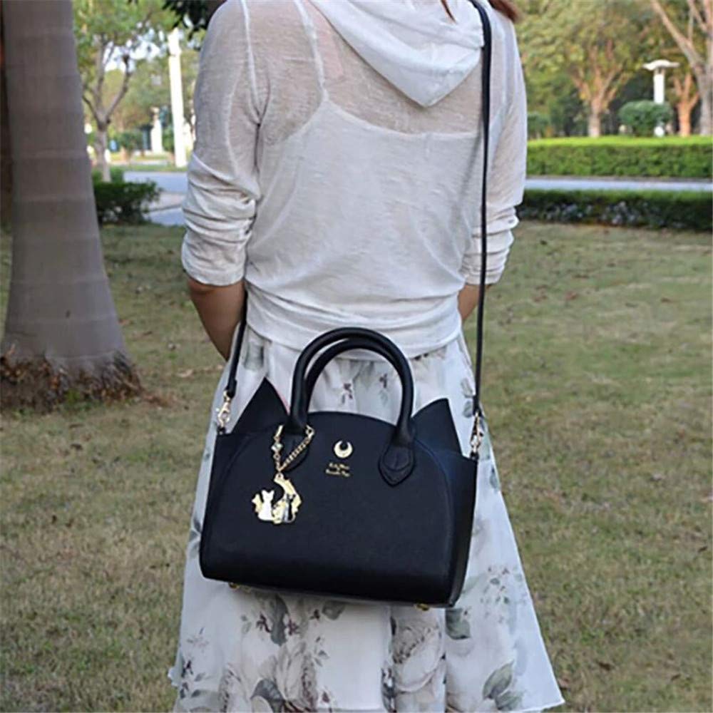 Women Top Handle Bags Cute Cat Ear Shoulder Bags Crossbody Bags(Black)
