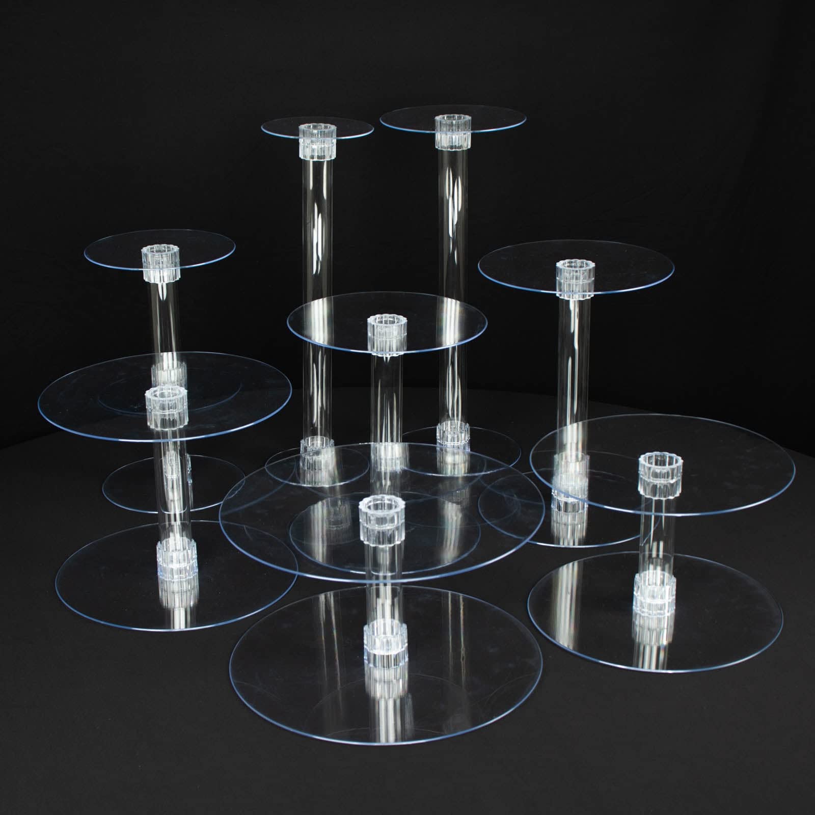 TABLECLOTHSFACTORY Lovely 8 Tier Acrylic Crystal Glass Clear Cake Dessert Decorating Stand For Birthday Xmas Party Wedding