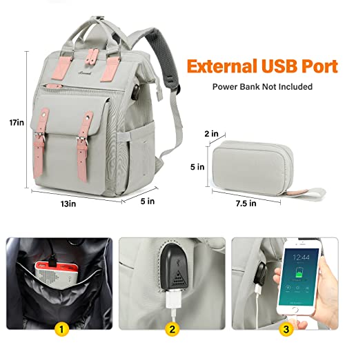 LOVEVOOK Laptop Backpack for Women, Teacher Nurse Bag Work Travel Computer Backpacks Purse,Daypack