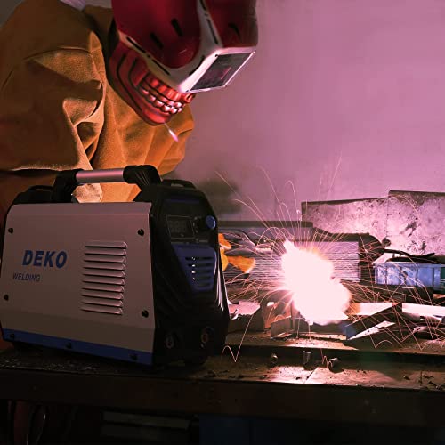 DEKOPRO 200Amp MMA Welder, 110/220V Stick Welder Dual Voltage ARC Welders Portable Welding Machine Electrode Holder,Work Clamp, Input Power Adapter Cable and Brush