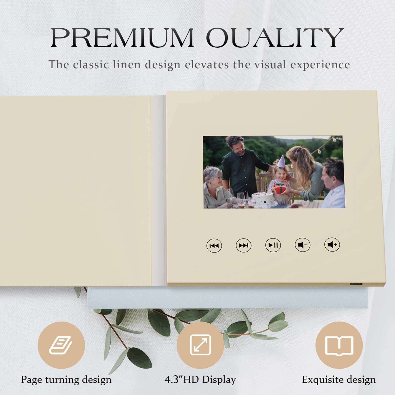 Customisable Happy Birthday Video Greeting Card β 4.3" LCD Display, Rechargeable, Built-in Speaker, DIY Gift for Friends and Family