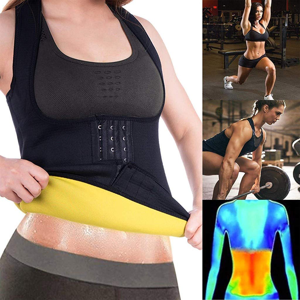 Women's Underbust Corset Waist Trainer Cincher Steel Boned Neoprene Sport Workout Body Shaper Vest Tank