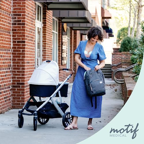 Motif Medical, Maternity Backpack, Insulated Nursing Bag for Breast Pump, Breast Milk, Feeding Bottle - Grey