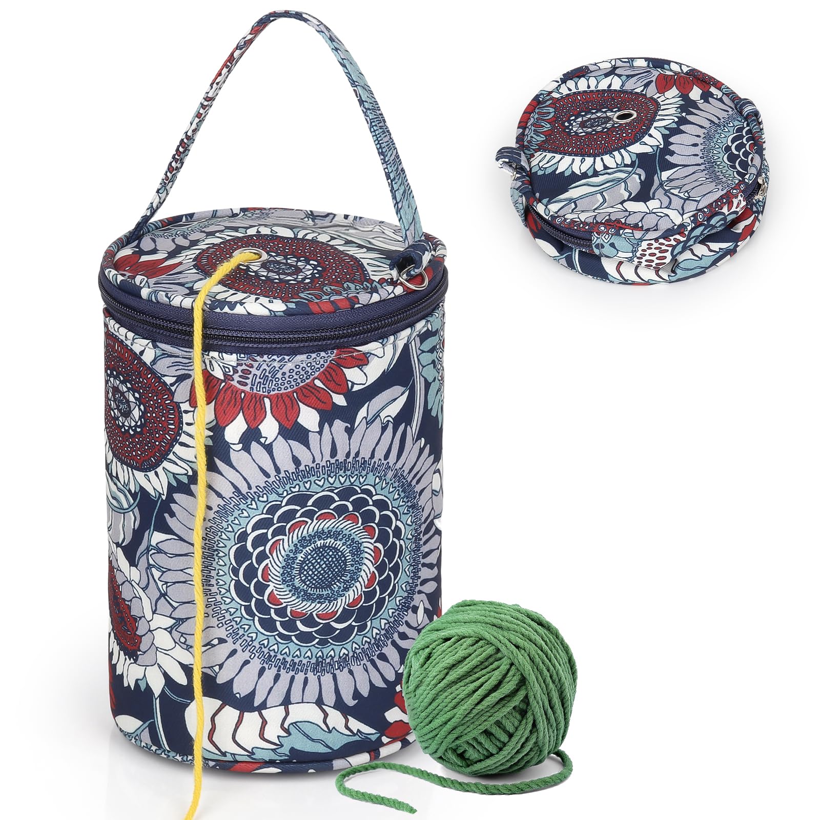 Coopay Mini Yarn Holders, Portable Yarn Storage Bag for Crocheting Project, Yarn Storage Knitting Bag and Crochet Tote, Store Skein Ball, Needles Accessories, Crochet Gifts