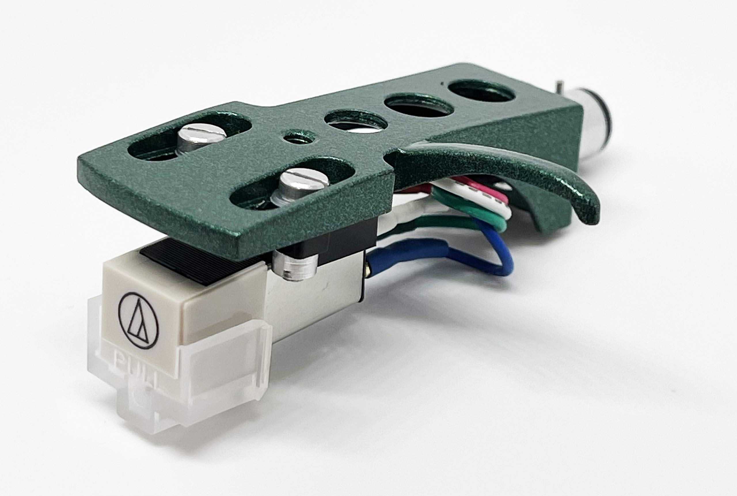 Cartridge, conical Stylus, needle with mounting bolts and Green Headshell for Technics SL-1200, SL-1210, SL-1600, SL-1610, SL-1700, SL-235, SL-23A, SL-B2