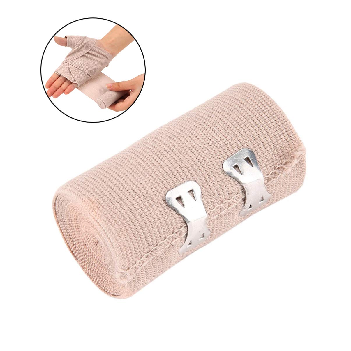 COHEALI Athletic Tape Exercise Handles Elastic Bandages Elastic Bandage Wrap with Clips 4pcs Bandage for Sports Sprains Injuries Ankle Arm Foot Exercise Handles Elastic Bandages First Aid Tape