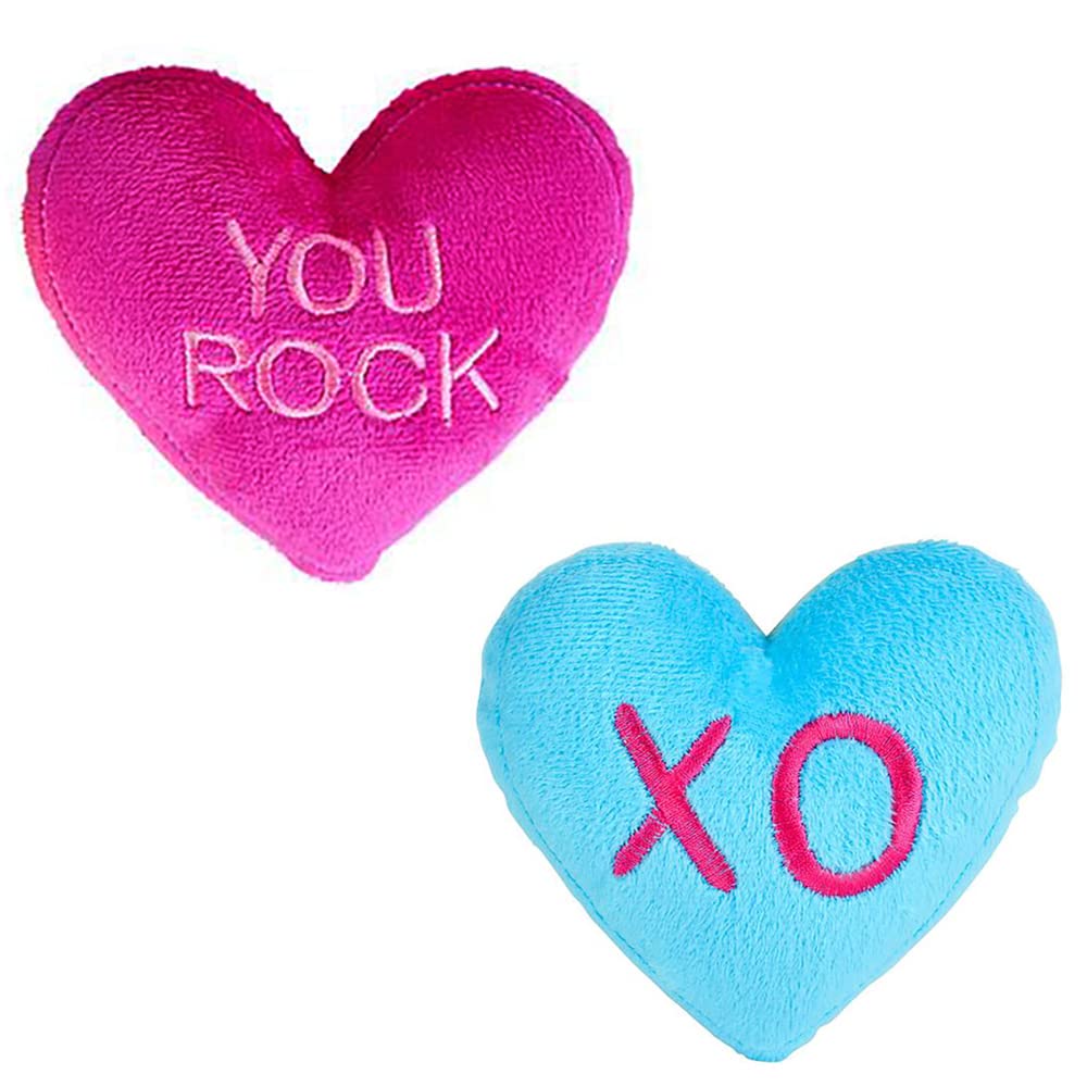 Chochkees Valentine's Plush Heart, 5" Inch Plush, Super Soft and Cuddly, Classroom Decorations, Boys and Girls (2-Pack)