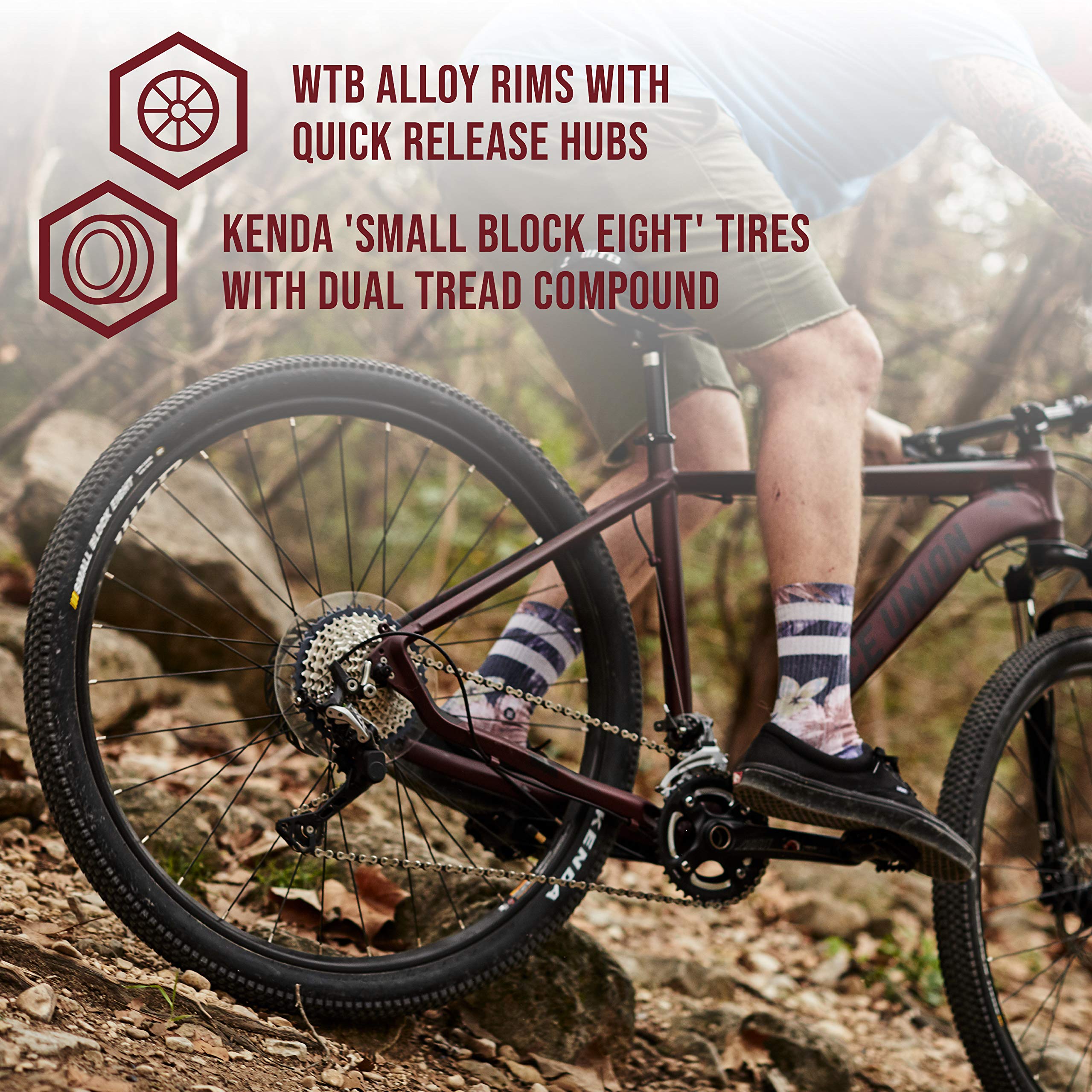 ROYCE UNION RHT Lightweight Aluminum Mountain Bike (Wine), 15 Inch Frame, 22 Speed Shimano Drivetrain, 29" Wheels