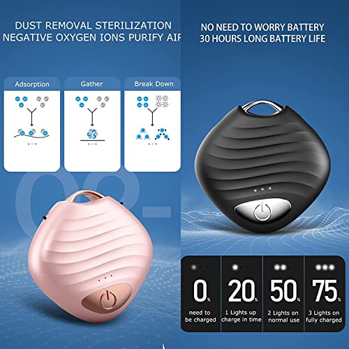 Mini Air Filter,Portable Car Air Filter Personal Wearable Air Filter for Traveling,Car,Home Sleep, Running,Walk and Kids,Adults (1 Pack Black Air Purifiers)