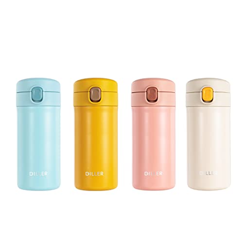 Leeeeey Mini Thermal Water Bottle,10 oz with Spout Lid Insulated Stainless Steel Bottle,Leakproof Travel Mug Perfect for Kids and Women (10oz-Pink)