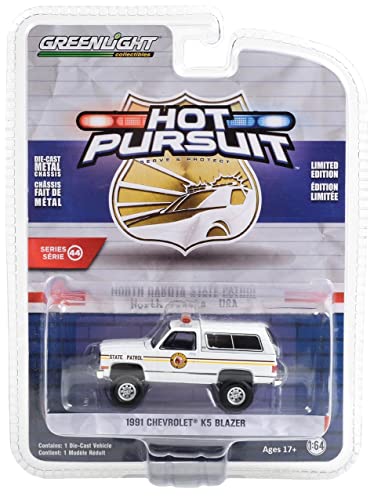 Greenlight 43020-C Hot Pursuit Series 44-1991 Chevy K5 Blazer - North Dakota State Patrol 1:64 Scale Diecast