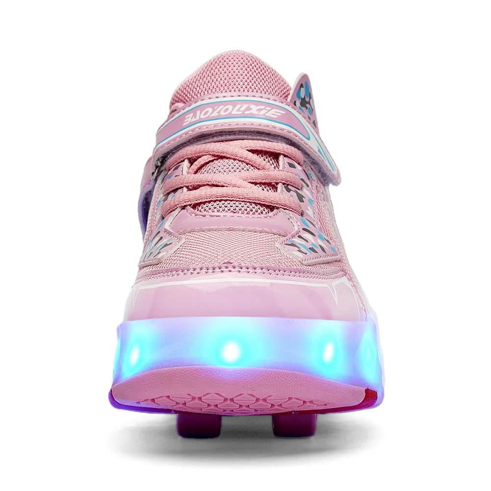 CEIEOE Kids Roller Skates Sneaker with 4 Wheels Colorful LED Sport Shoes Can Charge for Beginner Best Gift More Balanced