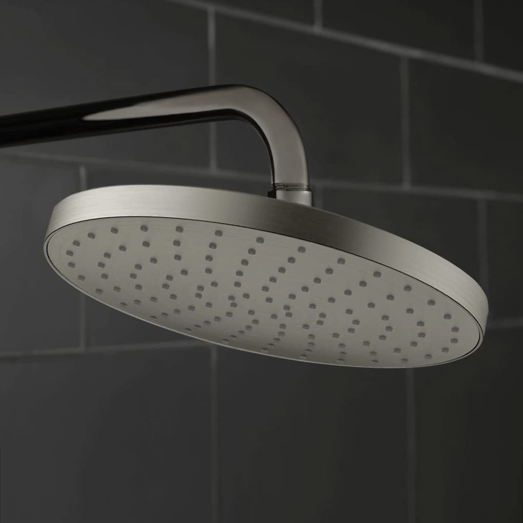 Fontana Deauville Round Rain Shower Head With Masterclean Spray Face In Polished Vibrant Brushed Nickel Finish (10 Inch)