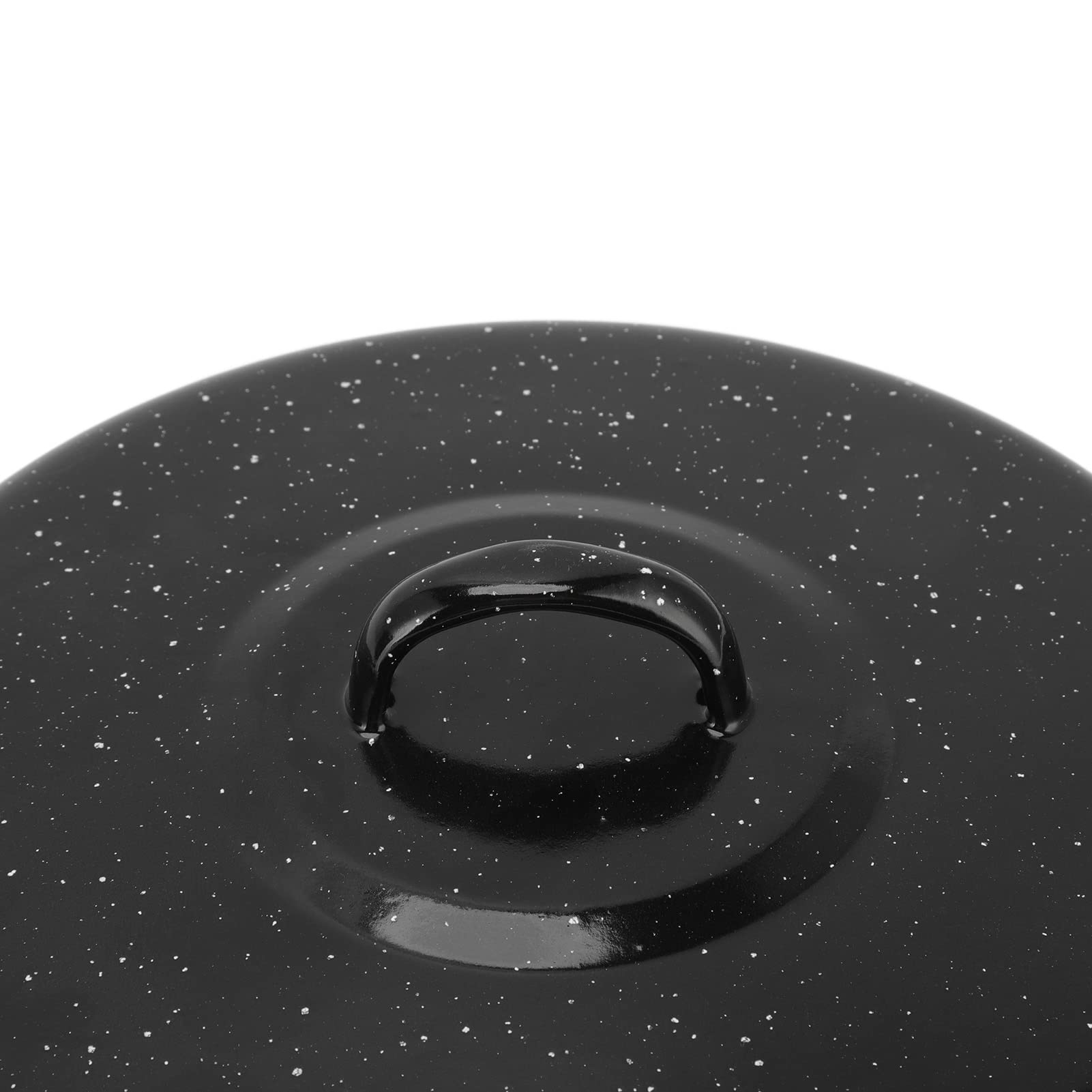 Covered Round Roaster, Non Stick Roasting Pan With Lid and Shelf, Speckled Black Large Capacity Multi Use Roaster Pan, Enamel Broiler Pan for Turkey, Meat, Vegetables, Sweet Potatoes, Chestnuts(26cm)