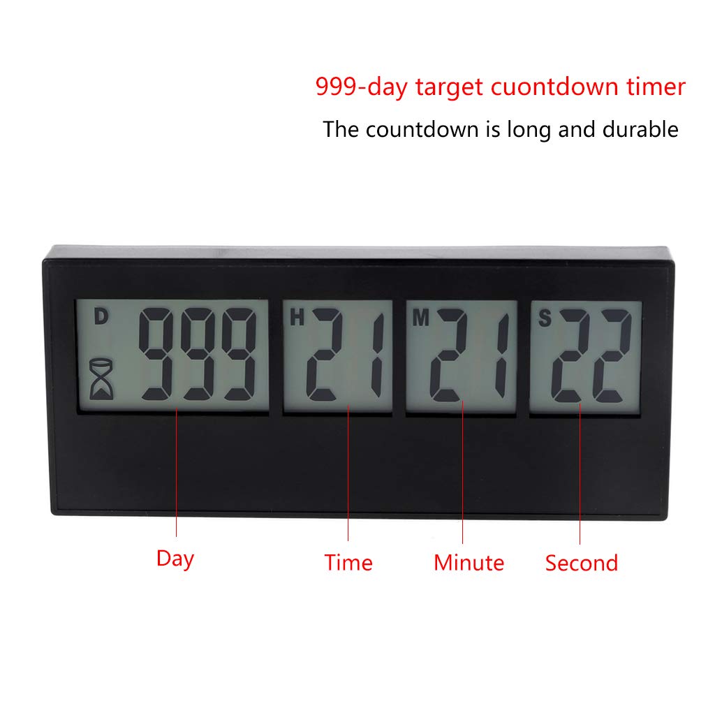 Dsxnklnd 999 Days Countdown Clock LCD Digital Screen Kitchen Timer Event Reminder for Wedding Retirement Lab Kitchen