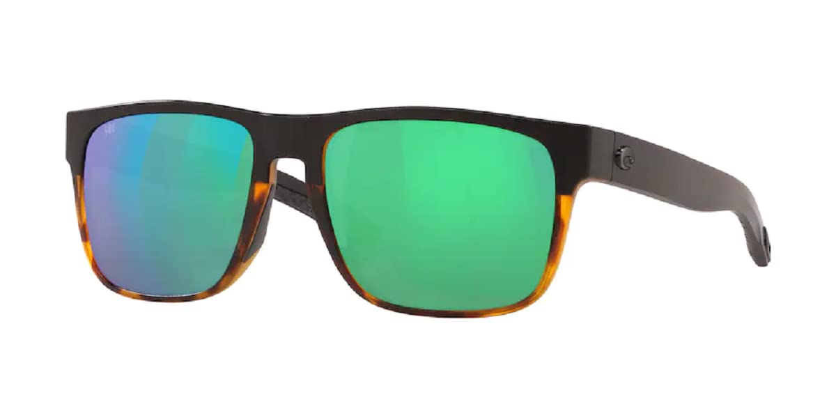 Costa Spearo 6S9008 900818 56MM 181 Matte Black+Shiny Tortoise/Green Mirror 580G Square Sunglasses for Men + Bundle With Designer iWear Kit