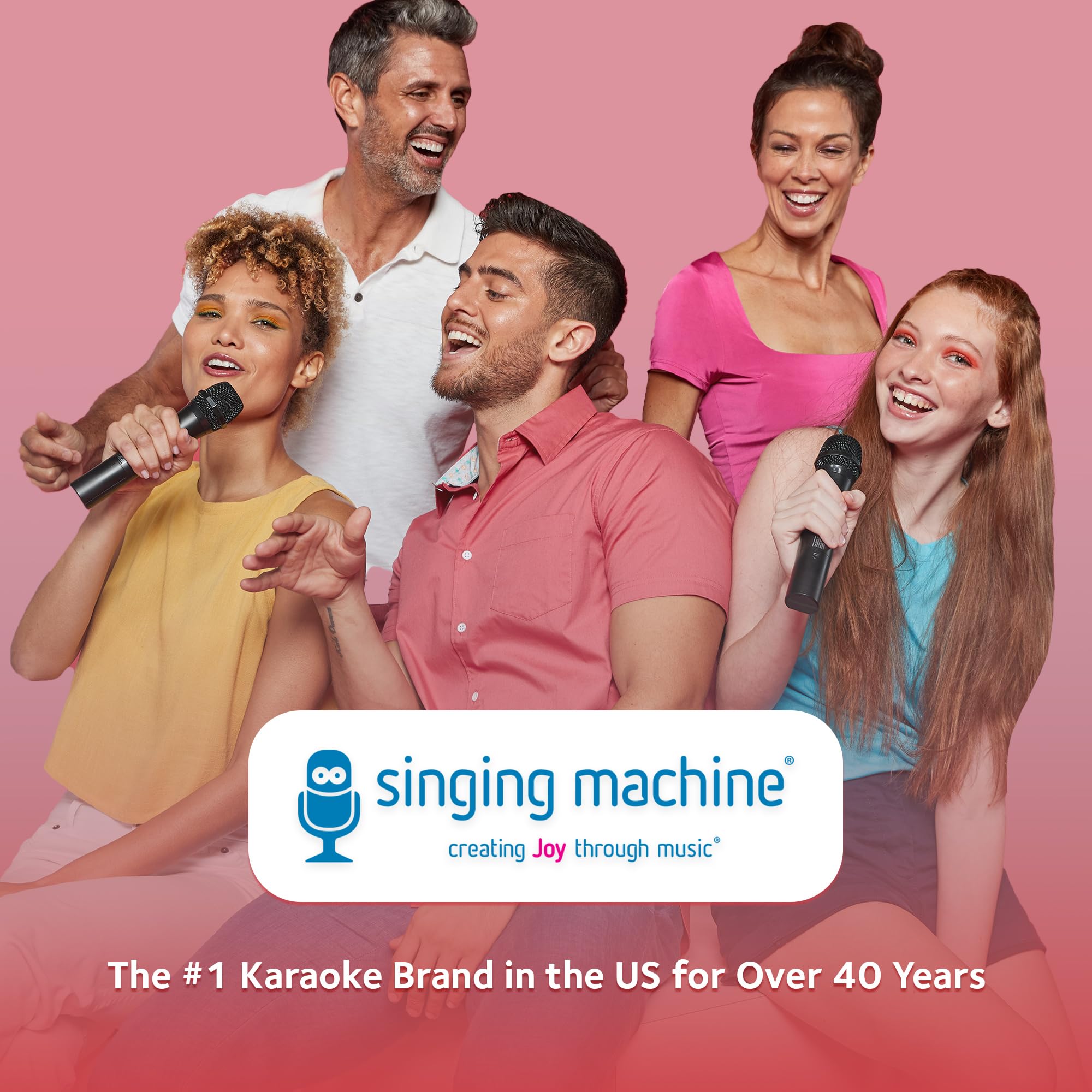 Carpool Karaoke Machine for Kids & Adults, Carpool Karaoke The Mic 1.0 by Singing Machine - Wireless & Bluetooth Karaoke Microphone with Mic Volume, Echo Controls as White Elephant Gift, Gold & White