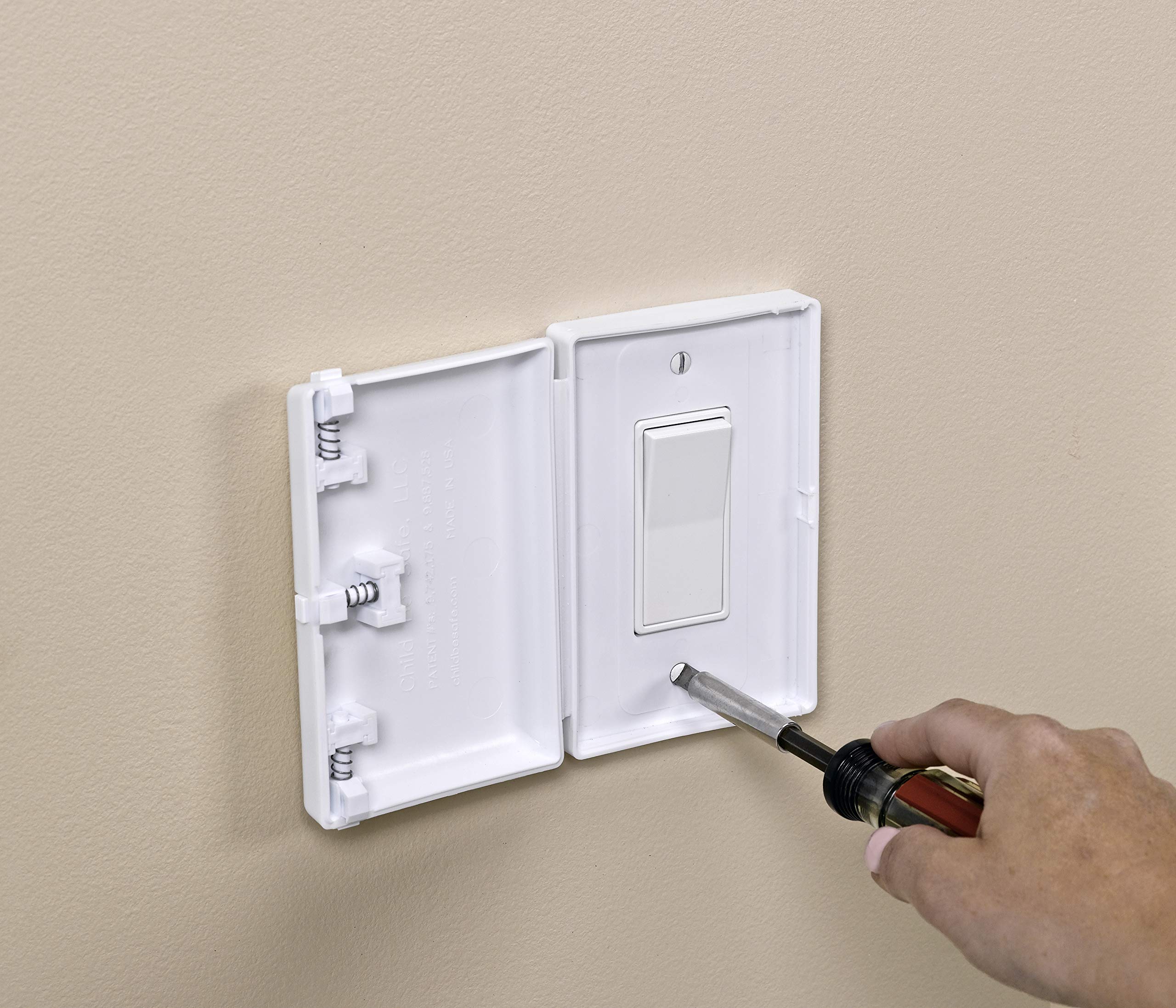 Child Be Safe Baby Toddler Pet Resistant Electrical Safety Cover Guard Home and Business for Decora Leviton Legrand Modern Wide Rocker Light Switch (1 Count, White)