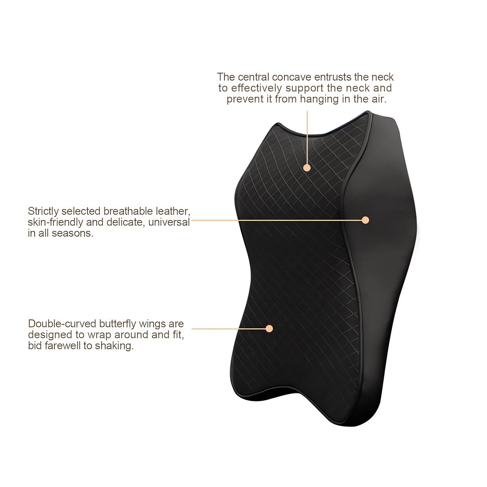 Car Seat Headrest Neck Rest Cushions - 2023 New Ergonomic 3D Memory Foam Car Neck Pillow with Removable Cover, Car Neck & Head Support Rest Pillow, Head Rest for Office Chair Neck Support (Black)