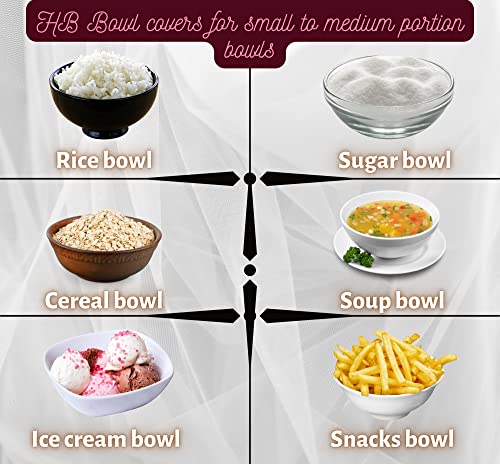 Hell Blues HB 100% Organic Elastic Food Bowl 4-Pack Small Bowl/Jar Covers Unbleached Stretched Food Reusable ~ Alternative to Plastic/Foil Covers (Fits upto 4" - 6.5" inches)
