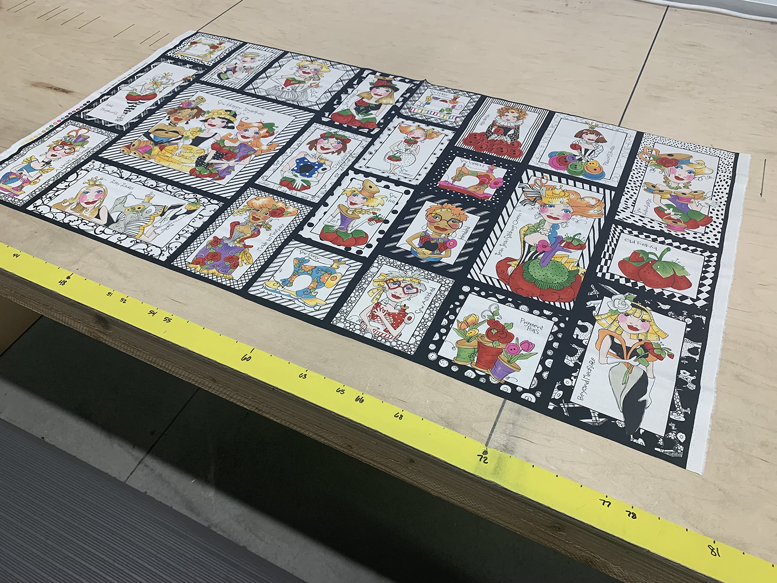 Loralie Designs Sew Curious! Fabric Panel for Quilting