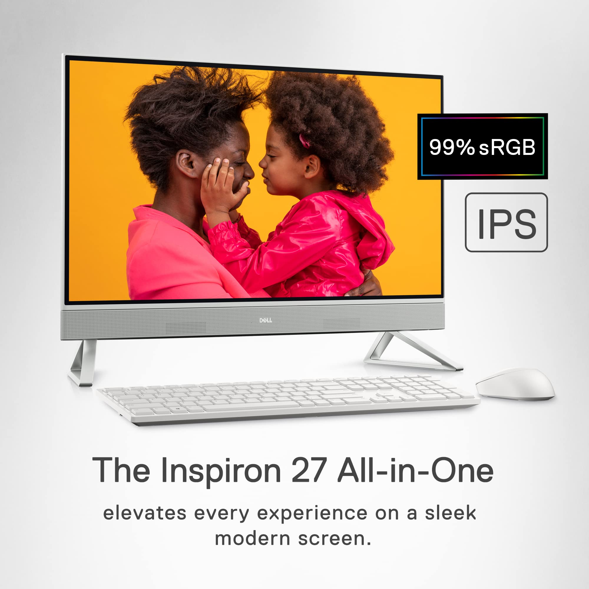 Dell Inspiron 7710 All in One - 27-inch FHD (1920 x 1080) Touchscreen Display, Intel Core i7-1255U, 32GB DDR4, 1TB SSD, NVIDIA GeForce MX550, Intel Wi-Fi 6E, Services, Windows 11 Pro - White