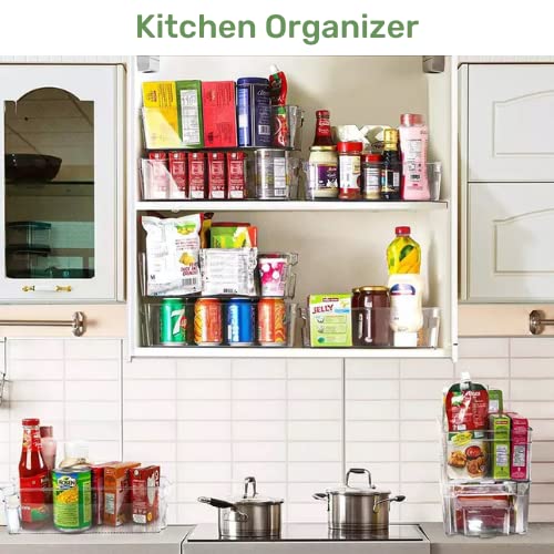 JS HomeDesign - Fridge Organizer, Pantry Organizing and Clear Storage Bins, Cabinet Organizing with Handles
