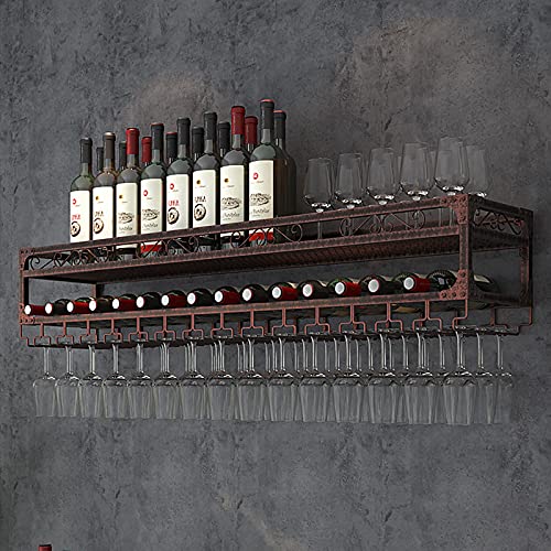Home Wine Glass Rack, Wall-Mounted Wine Holder, Creative Wine Storage Shelf, Wine Rack Wine Hanger Organizer Rack, Stemware Rack (Color : A, Size : 80 * 27CM)