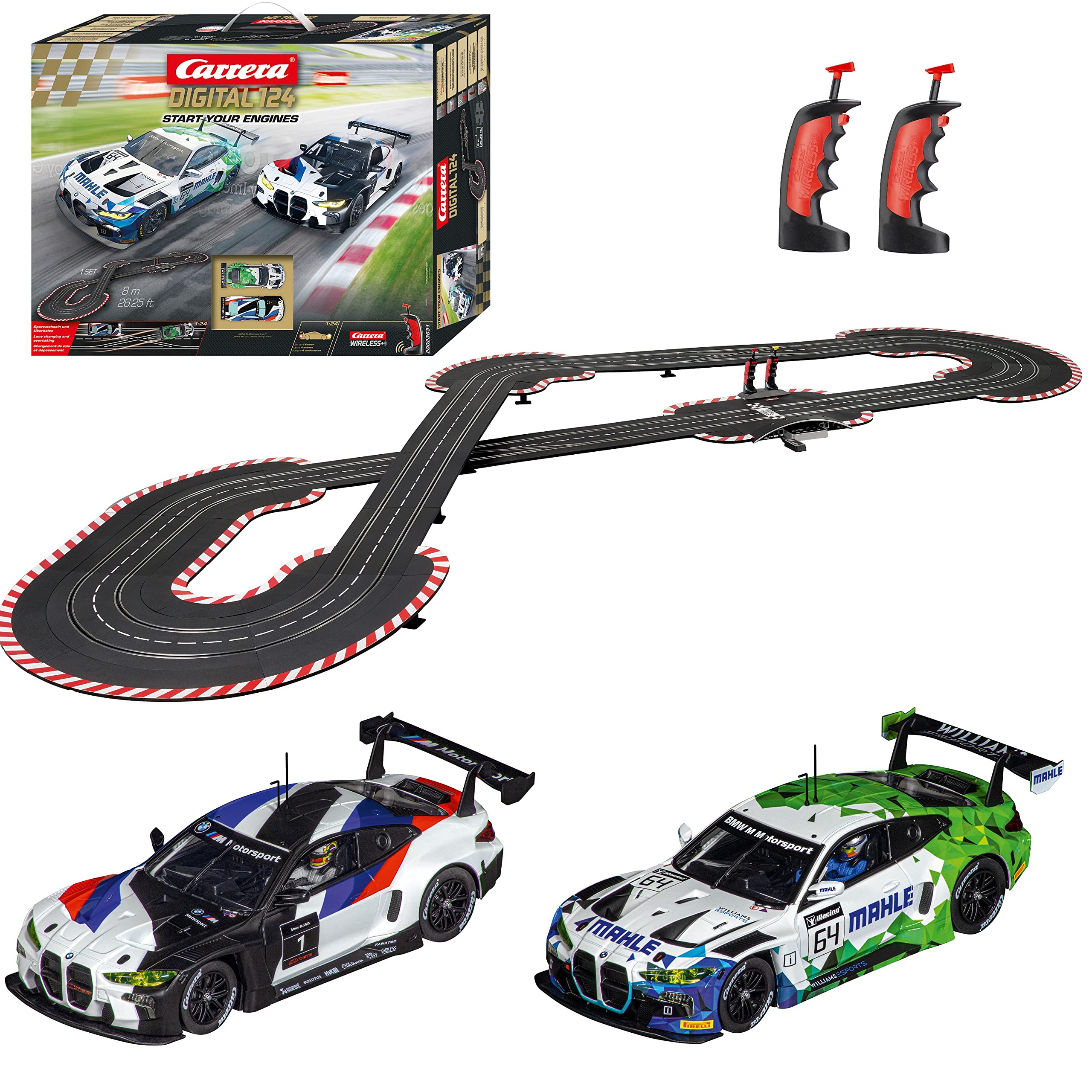 Carrera Digital Electric Slot Car Racing Track Set Includes Two Cars & Two Dual-Speed, D124 Start Your Engines