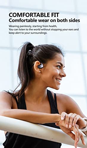HUYEOOGO Bone Conduction Headphones with MP3 Player, and Bluetooth 5.2, Ideal for Swimming, Running, Cycling, and Gym Workouts. Black Headphones with Microphoneopen Ear Headphones