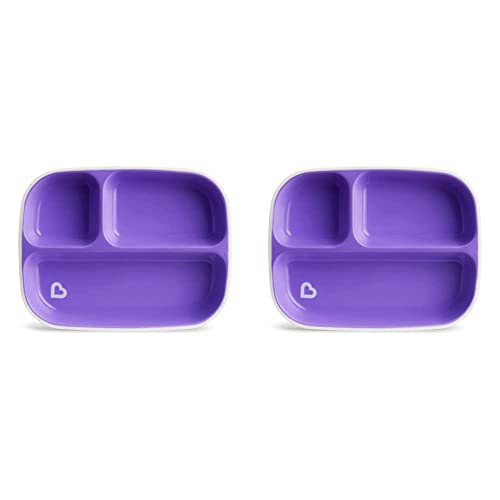 Munchkin® Splash™ Toddler Divided Plate, Purple (Pack of 2)