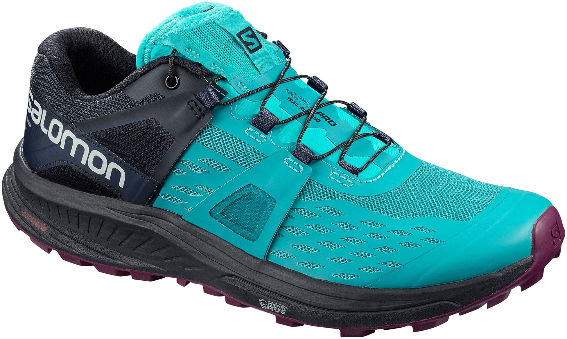 Salomon Women's Ultra Pro Trail Running Shoes, TILE BLUE/Navy Blazer/Dark Purple, 9
