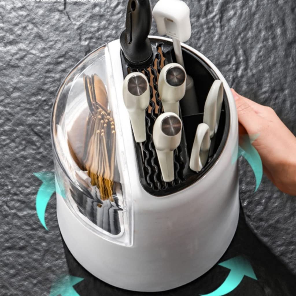 CZDYUF Kitchen Rotating Knife Rack Shelf Storage Box Household Countertop Multifunction Chopsticks Tube Kitchen Knife Rack