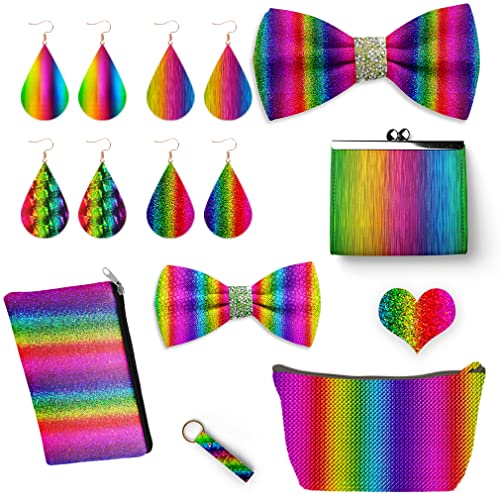 HYANG Holographic Geometry Geometry Iridescence Rainbow PU Faux Leather Sheets 1 Roll 12"X53"(30cmX135cm), Faux Leather Very Suitable for Crafts Making Leather Earrings, Bows, Handbag ,Sewing