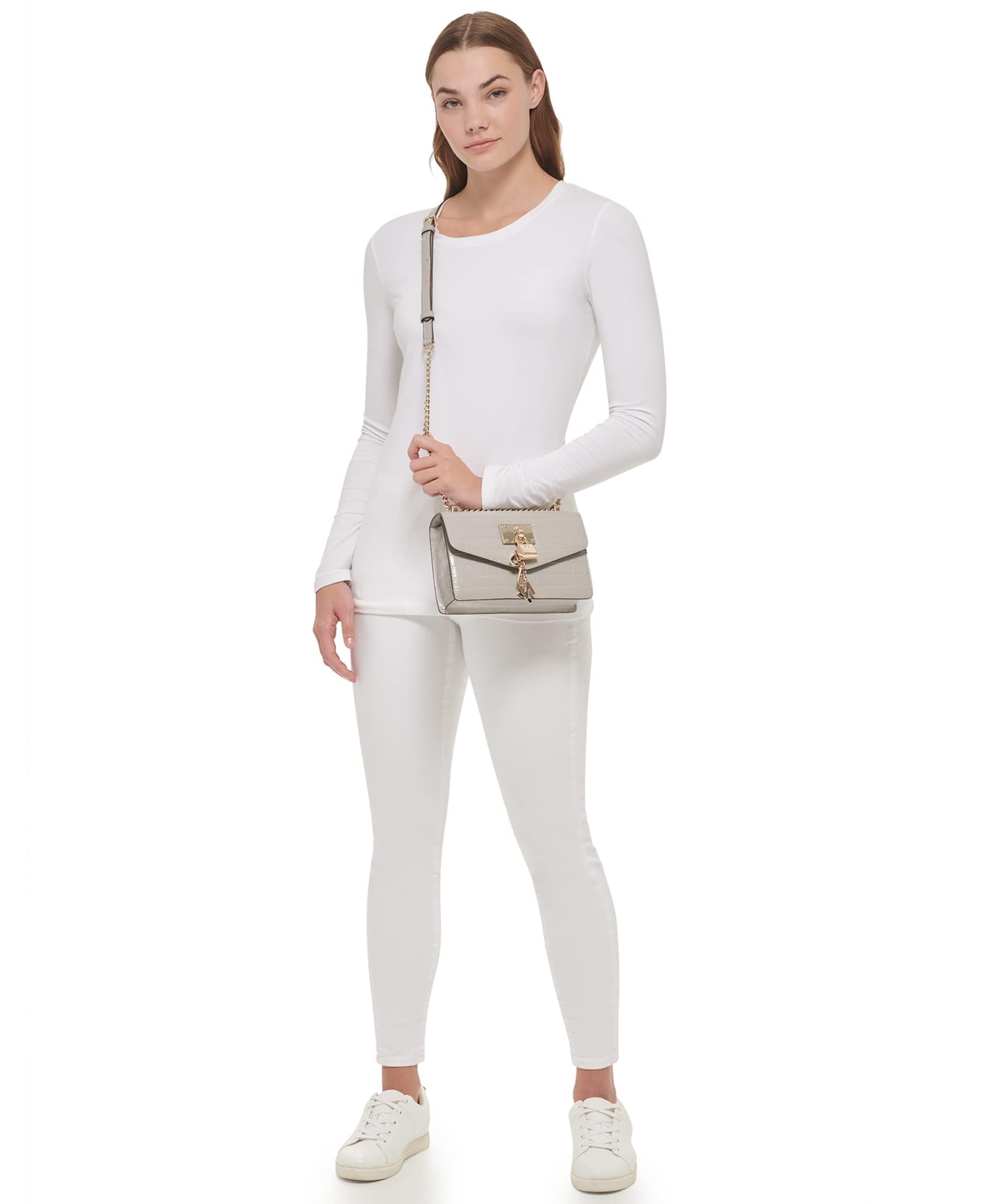 DKNY Women's Elissa Small Shoulder Bag, Gravel