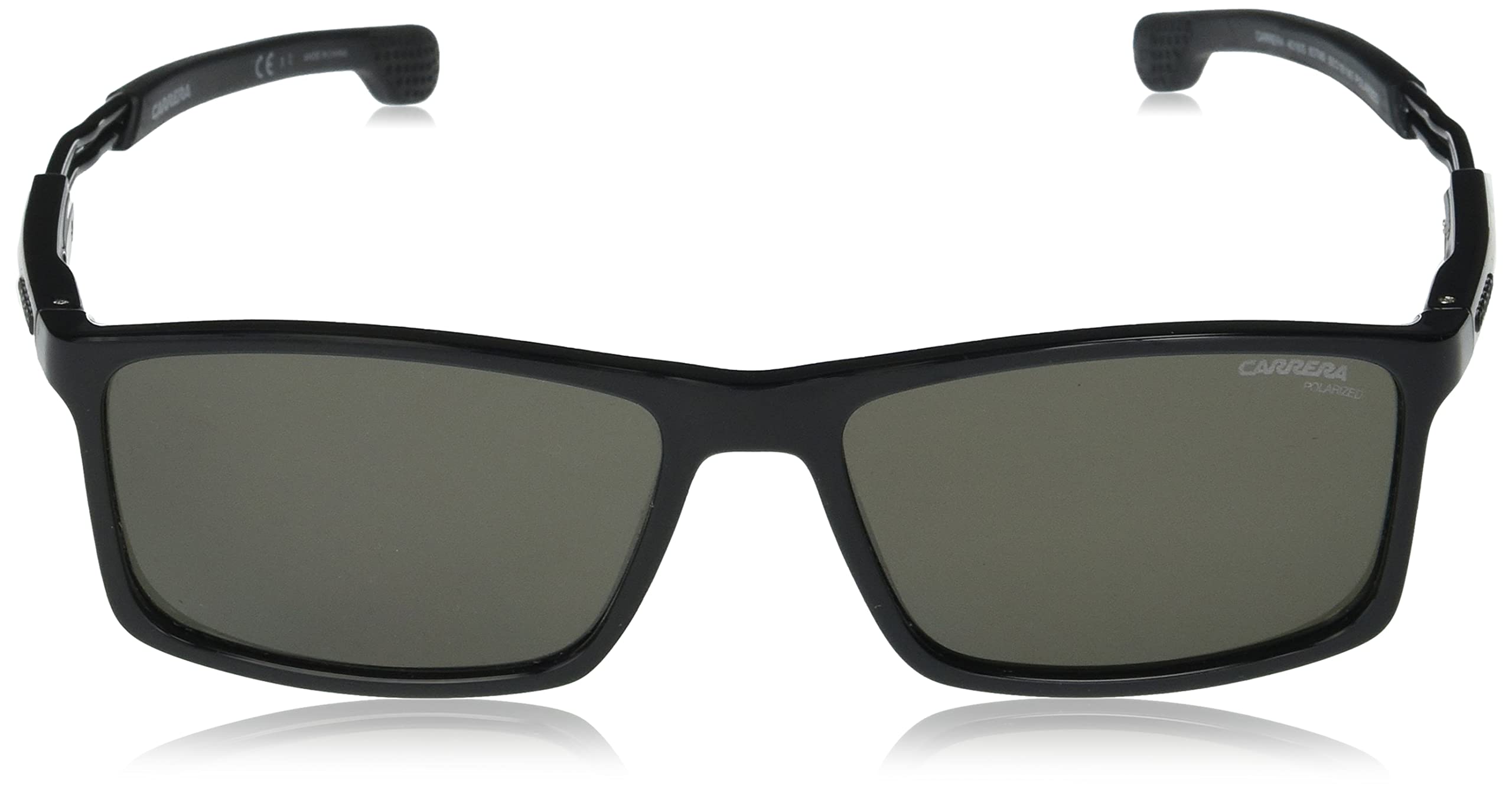 Carrera Men's 4016/S Rectangular Sunglasses, Black/Polarized Gray, 55mm, 16mm