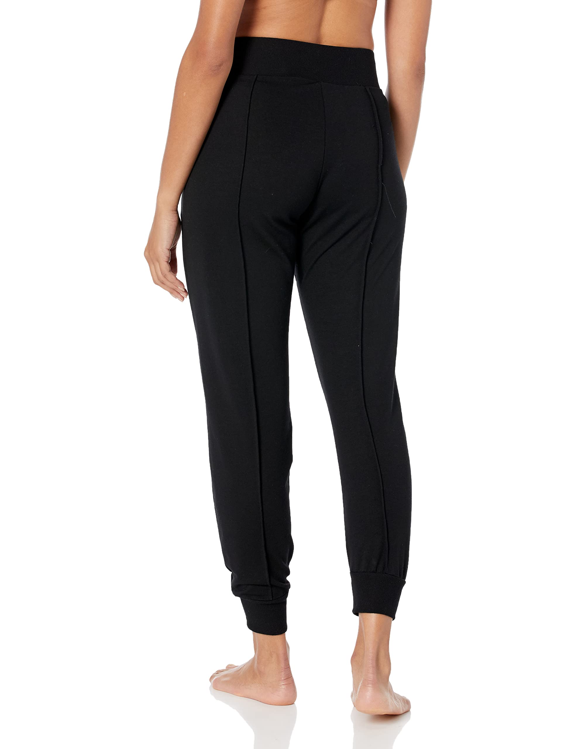 DKNY Women's Sport Soft Yoga Terry Pintuck Sweatpant, Black, Small
